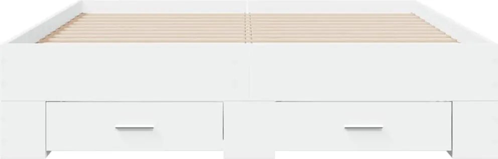 Rám postele se zásuvkami bílý 120 x 190 cm kompozitní dřevo 3280412