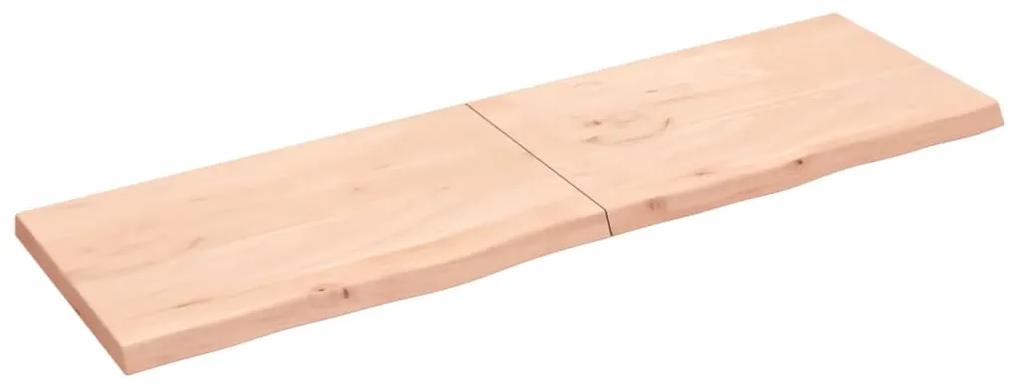 Nástěnná police 200x60x(2-6) cm neošetřené masivní dubové dřevo