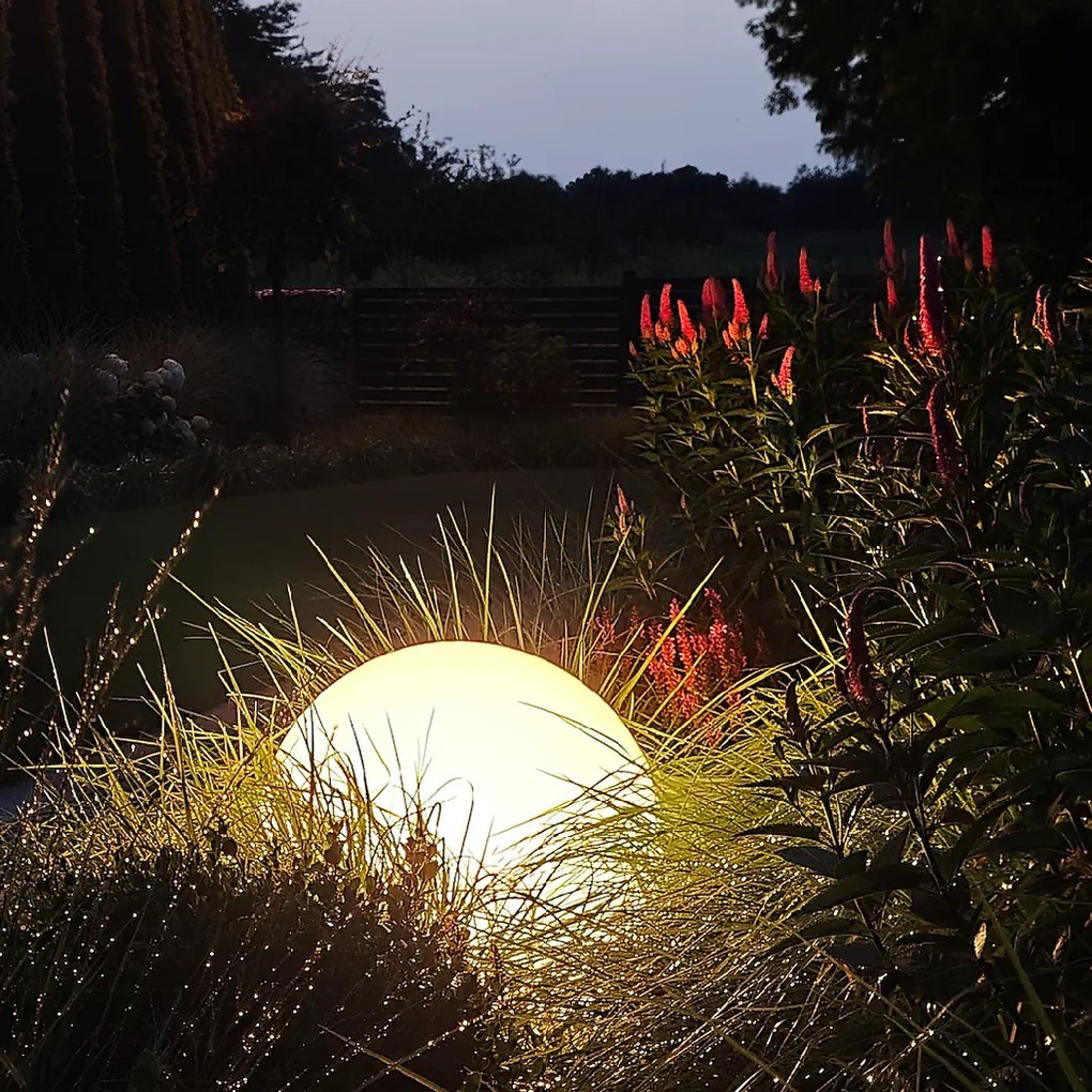 Exteriérové svítidlo Globo, 1x bílé plastové stínítko, (fi 40cm)