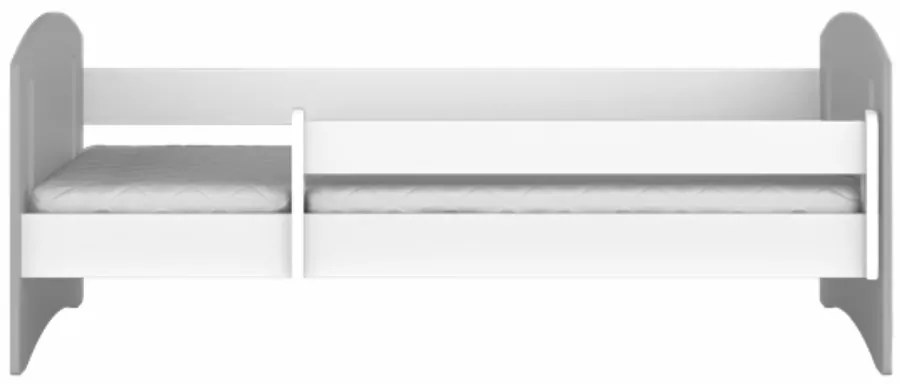 KOCOT KIDS Postel - CLASSIC 2, matná bílá/matná šedá, různé rozměry na výběr Rozměr: 80x180 cm, Úložný prostor: s úložným prostorem