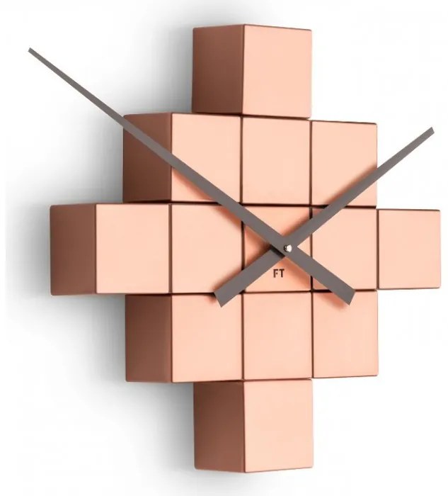 Designové nástěnné nalepovací hodiny Future Time FT3000CO Cubic copper