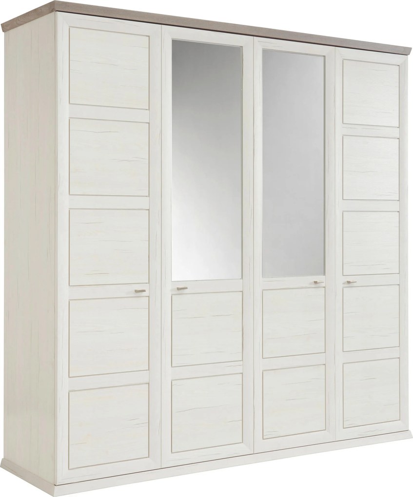 XXXLutz ŠATNÍ SKŘÍŇ SE ZRCADLEM, šedá, bílá, 205/209/60 cm Hom`in - Šatní skříně - 000003000117
