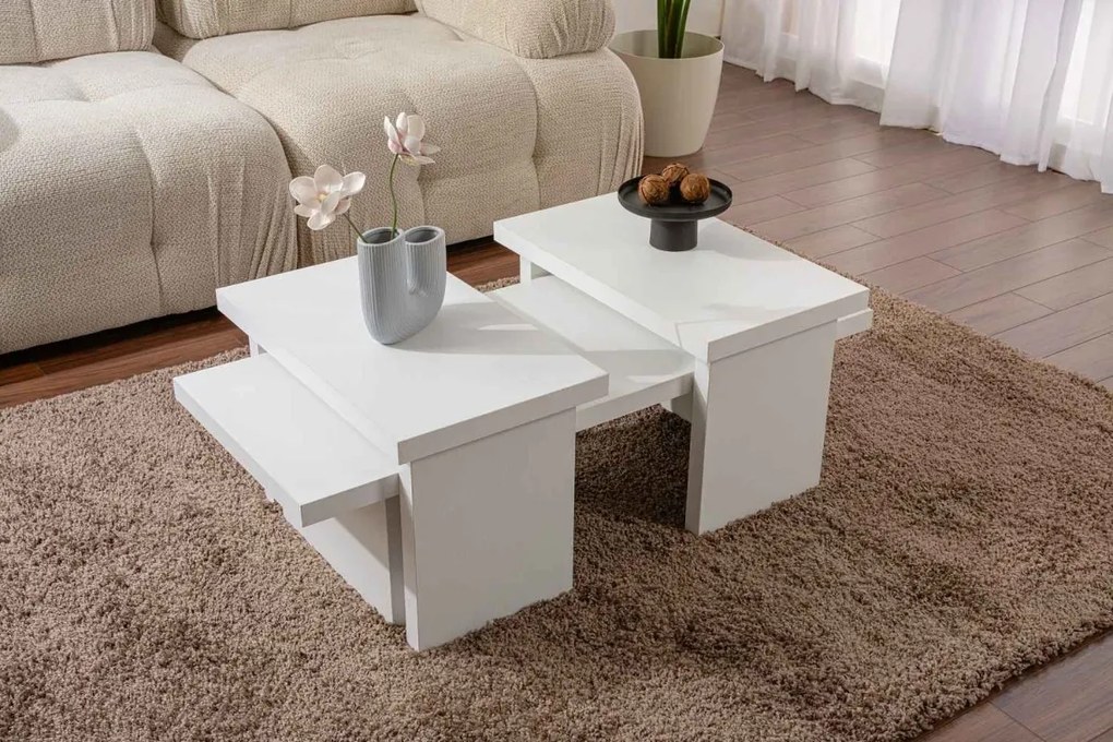 Designový konferenční stolek Xanthe 110 cm bílý