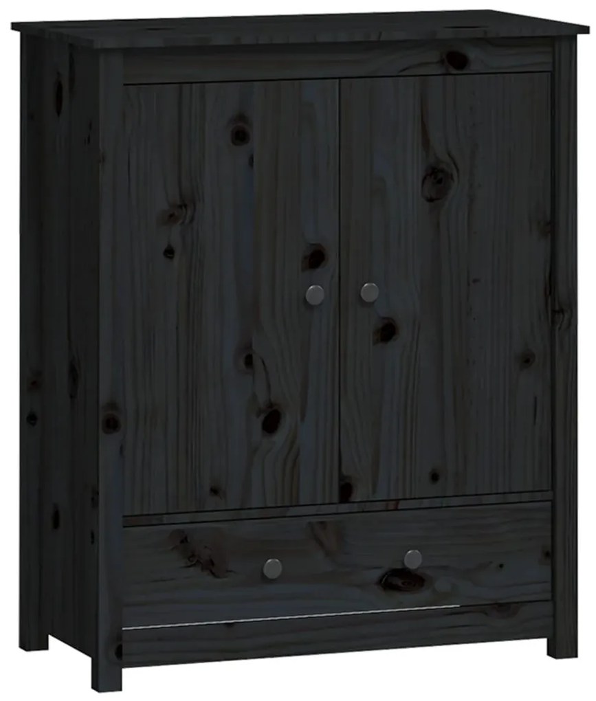 823518 vidaXL Skříň highboard černá 83 x 41,5 x 100 cm masivní borové dřevo