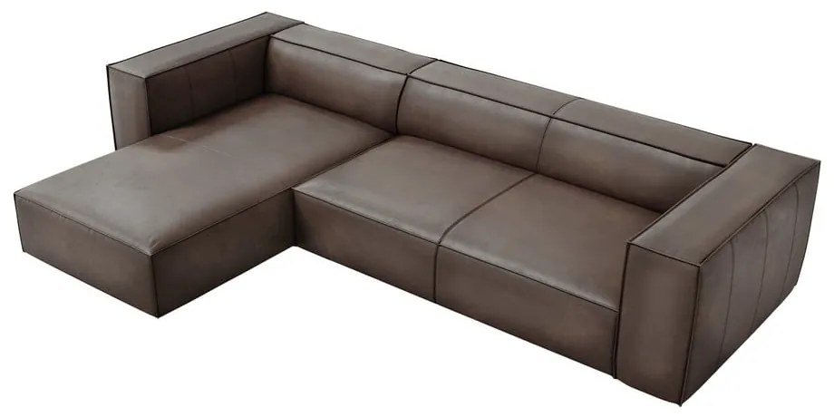 Hnědá kožená rohová pohovka (levý roh) Madame – Windsor &amp; Co Sofas