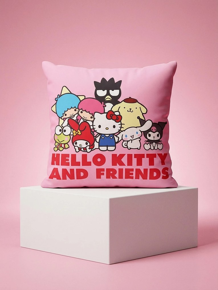 Sinsay - Povlak na polštář Hello Kitty and Friends - pastelová růžová