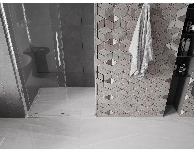 Mexen Velar L, posuvné sprchové dveře do otvoru 110 cm, 8mm čiré sklo, chromová, 871-110-003-01-01