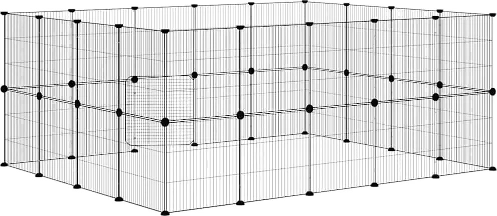 36panelová ohrádka pro zvířata s dvířky černá 175 x 140 x 70 cm ocel 3114045