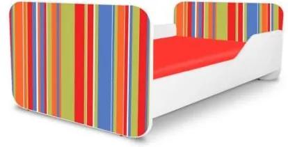 Dětská postel - Oranžové proužky - kwadra - 140 x 70 cm