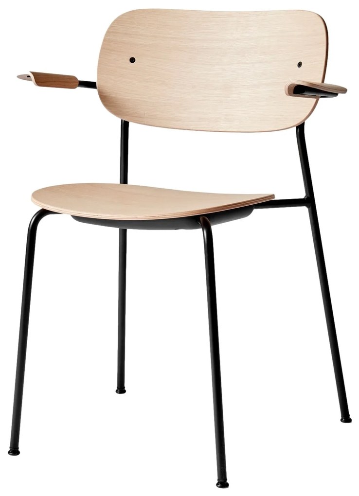 AUDO (MENU) Židle Co Chair s područkami, Black / Natural Oak