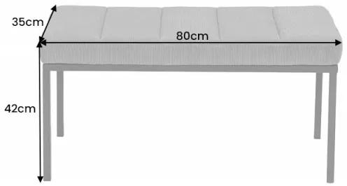 Lavička Boutique 80cm světle šedý samet/ 43314