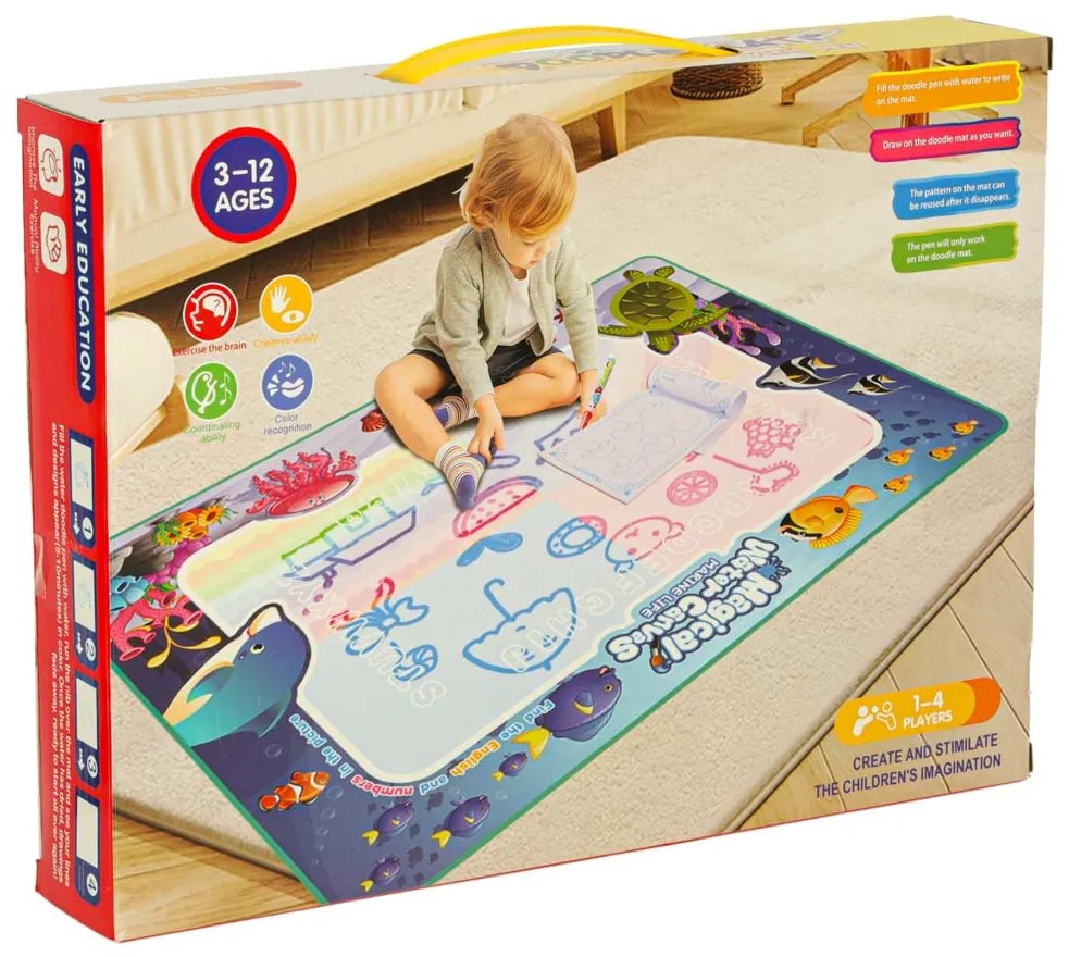Creative Corner Vodní podložka pro malování vodní kreslení fixy šablony šablony váleček 80 cm kulatý vodní svět