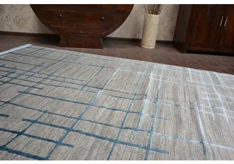 koberec AKRYL MANYAS 191AA, střapce, šedá, modrá velikost 80x150 cm | krásné koberce cz