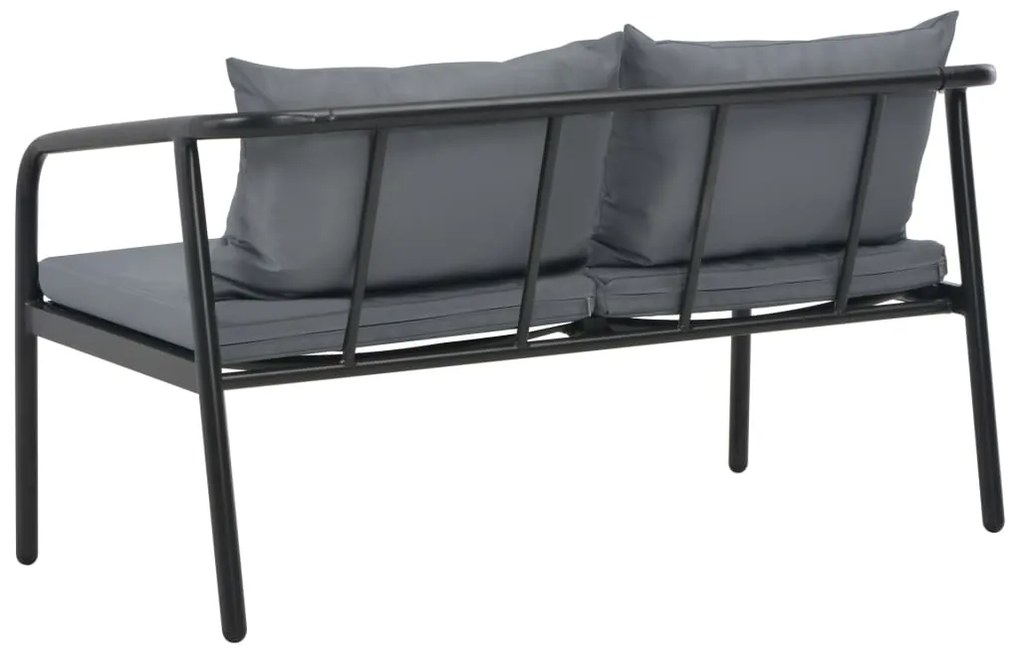 vidaXL Marketos 2místná zahradní pohovka s poduškami šedá hliníková