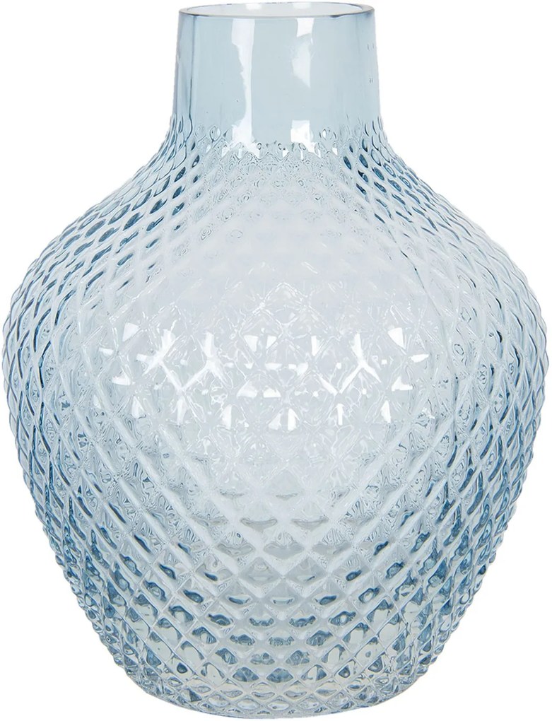 Modrá skleněná váza s úzkým hrdlem Rosamina – Ø 21*25 cm