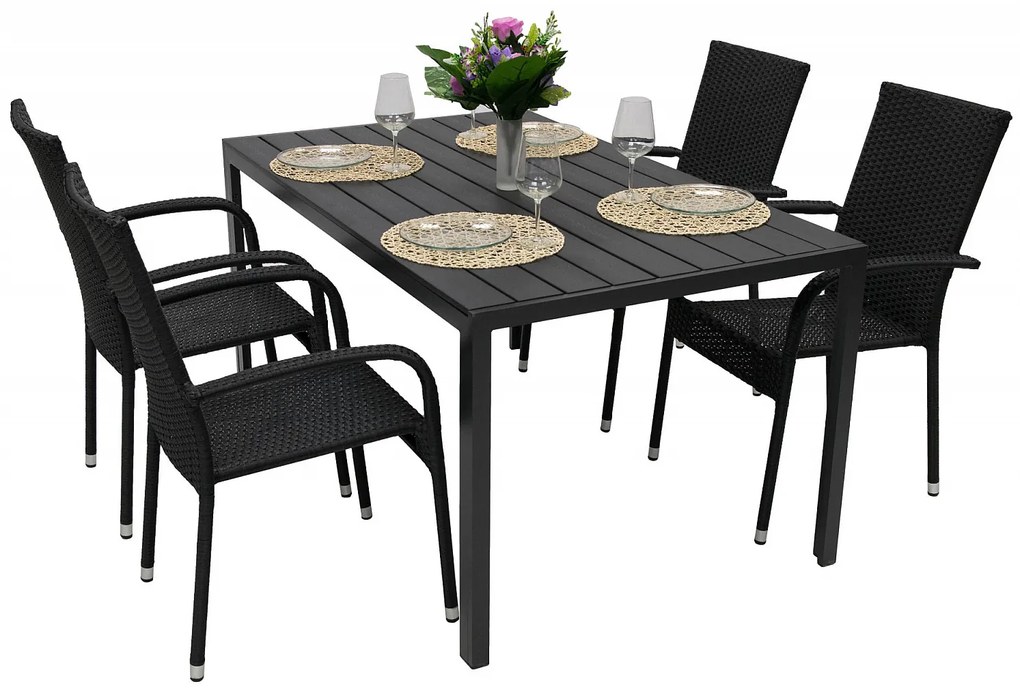 DEOKORK Zahradní ratanová sestava SIENA 1+4 (různé délky) stůl 205x90 cm