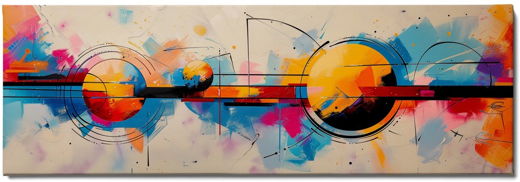 Obraz na plátně - Planetární vibrato FeelHappy.cz Velikost obrazu: 60 x 20 cm