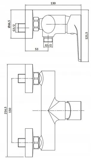 Cersanit Moduo - sprchová baterie, chrom, S951-353