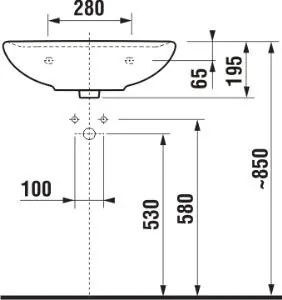 JIKA LYRA PLUS umyvadlo 60cm, s otvorem, bílá, H8143830001041