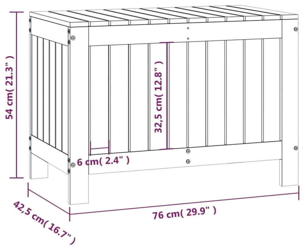 Petromila Zahradní úložný box 76 x 42,5 x 54 cm masivní borové dřevo