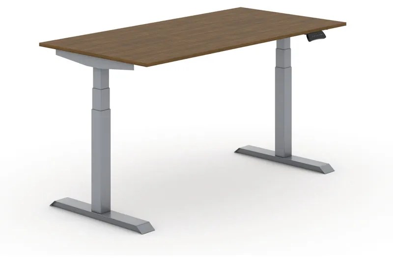 Výškově nastavitelný stůl PRIMO ADAPT,, elektrický, 1800x800X625-1275 mm, ořech, šedá podnož