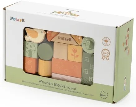 Dřevěné stavební kostky Viga 44230 PolarB 50 ks