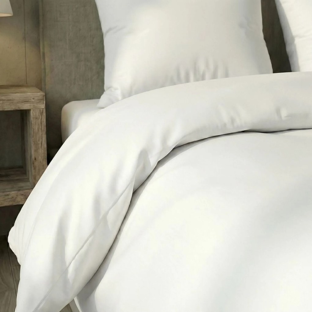 Hotelové povlečení atlas hladký bílý s hotelovou kapsou - 1x 140/200, 1x 70/90cm