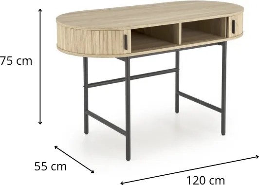 Psací stůl B51 dub přírodní/černý