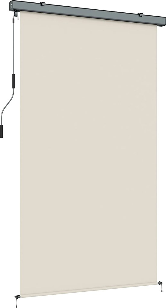 Outsunny bezšňůrová venkovní roletta, UPF50+ a voděodolné stínění pro terasu, balkon nebo altánek, 250 × 160 cm, krémová | Aosom