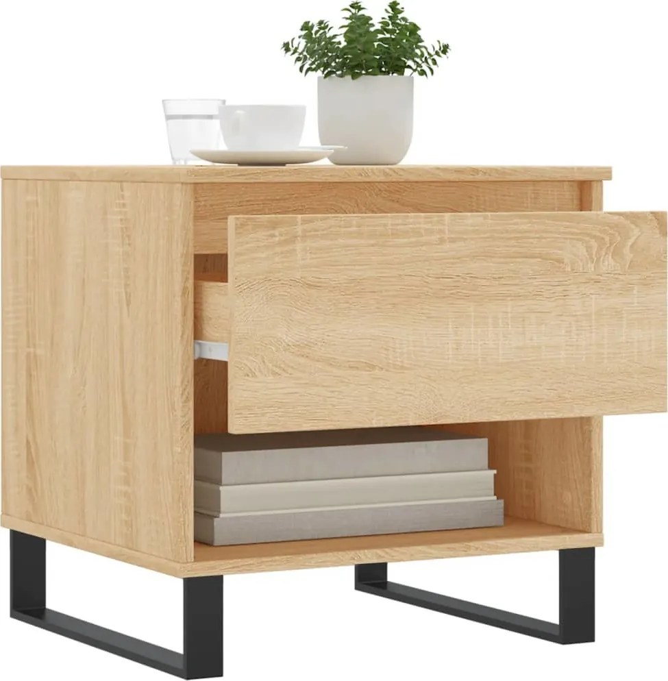 vidaXL Konferenční stolek 50 x 46 x 50 cm kompozitní dřevo [830930] Barva: bílá s vysokým leskem