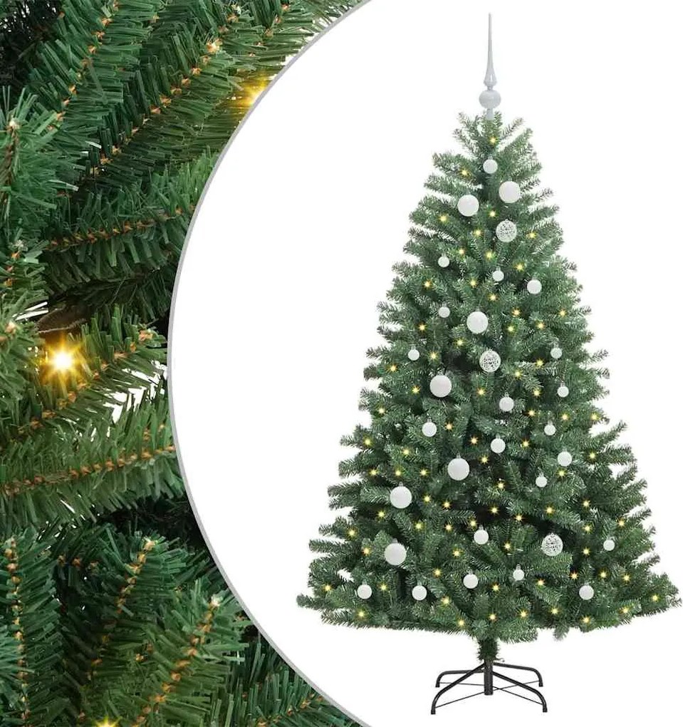 Umělý Skládací Vánoční Strom Zelená 150 cm PVC a kov 3395481