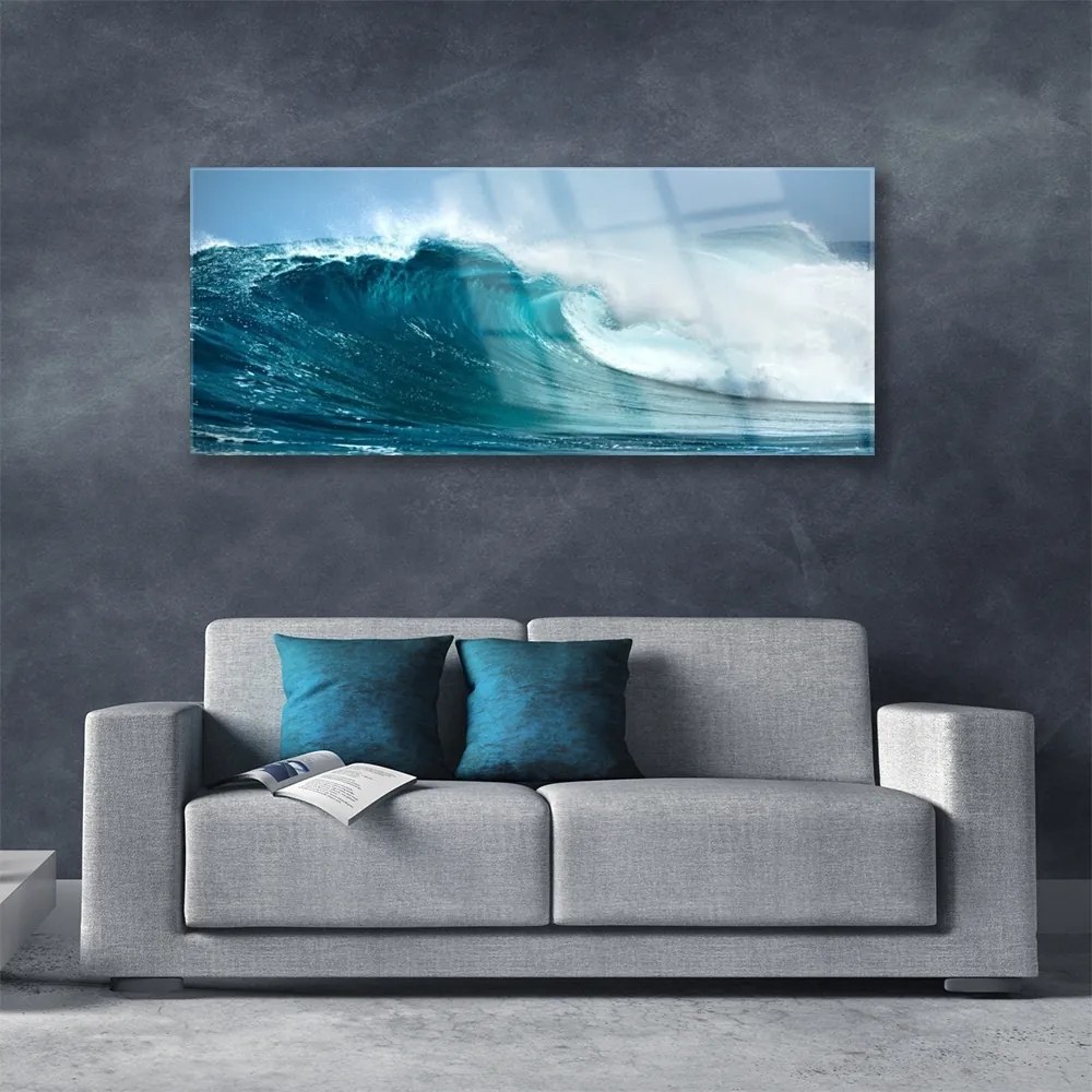 akrylový obraz Vlny Krajina 125x50 cm
