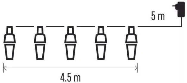 LED venkovní řetěz – 10x párty žárovky, 4,5m studená bílá  - EMOS - LED venkovní svítidla > LED světelné řetězy
