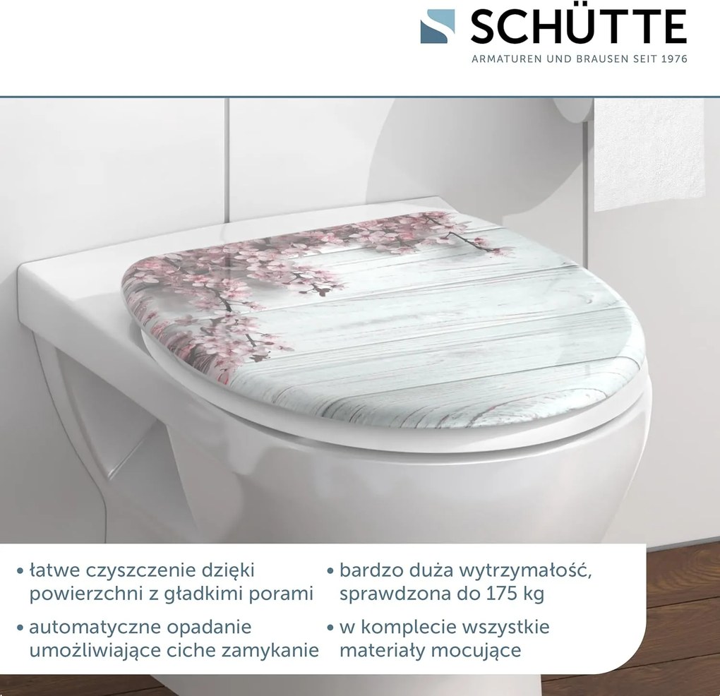 Eisl Sanitär WC prkénko Duroplast Soft Close Flowers and Wood 82197