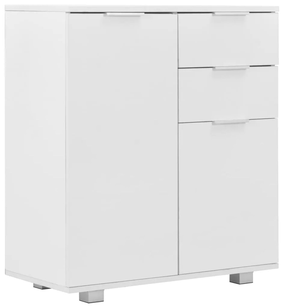 Příborník bílý s vysokým leskem 71x35x80 cm kompozitní dřevo 283715