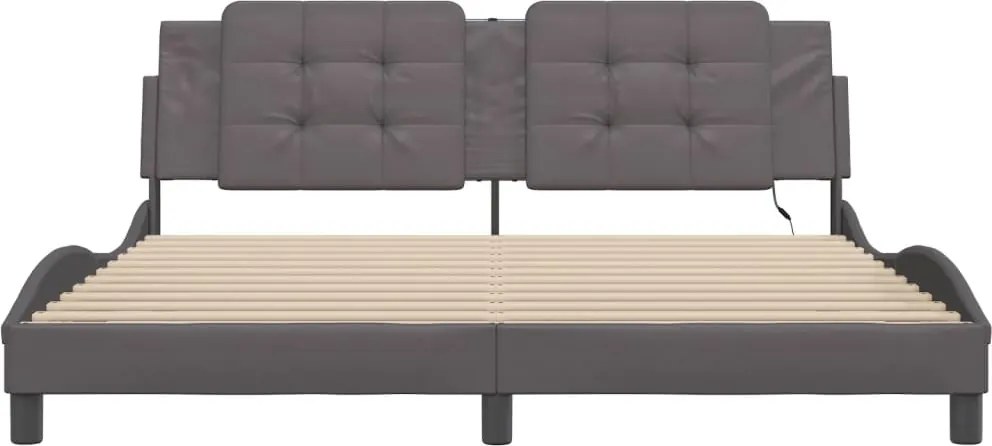 Rám postele s LED bez matrace Zadar šedý 180 x 200 cm 3214127