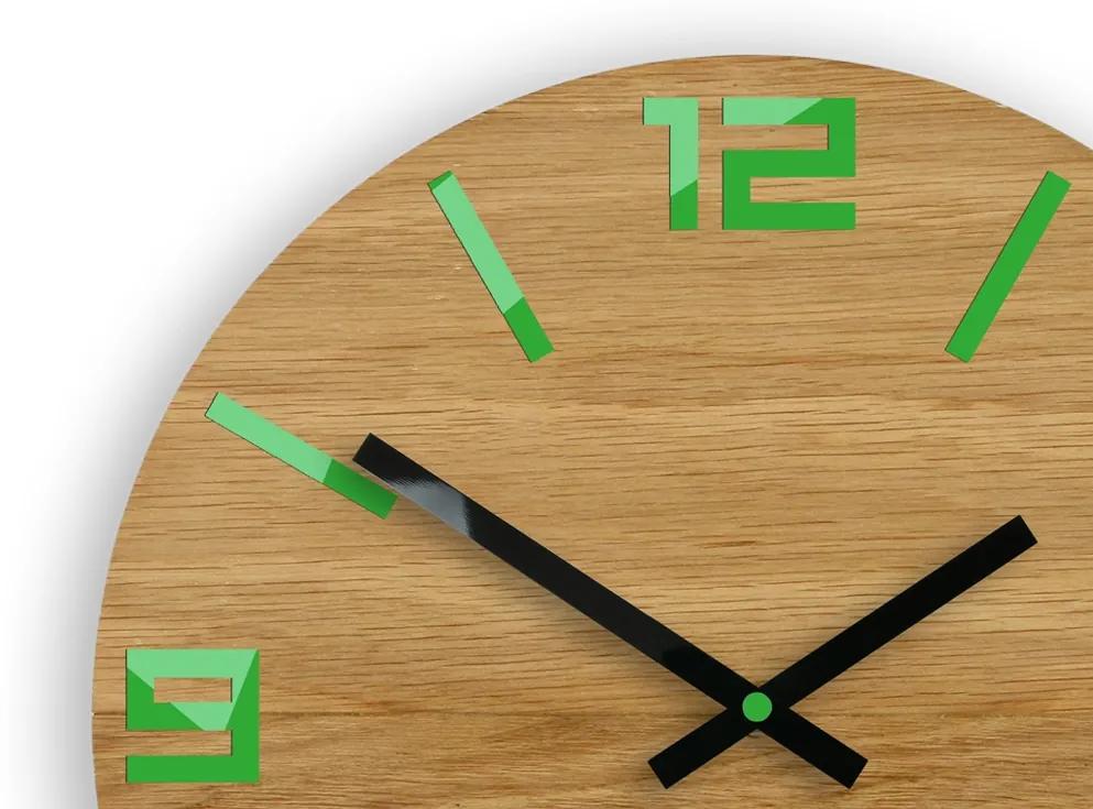 Nástěnné hodiny Arabic hnědo-zelené