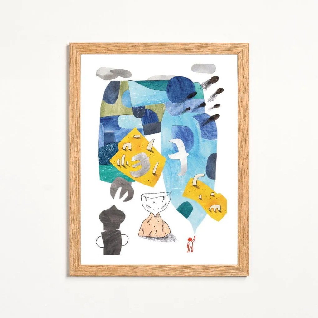 Pavla Baštanová | Olivie a moře Rám: Černý, Velikost: 30 x 20 cm