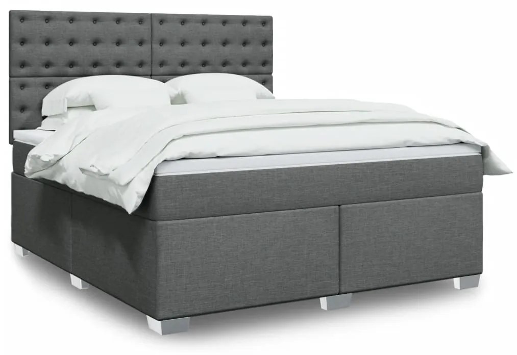 Box spring postel s matrací tmavě šedá 180x200 cm textil 3290582