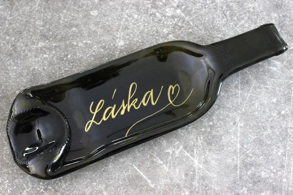 BDK-GLASS Servírovací tác z lehané skleněné láhve 1ks - s vlastním textem