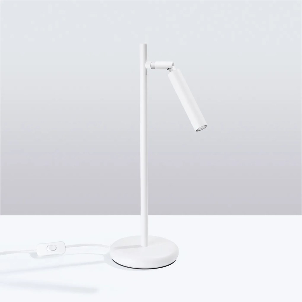 Stolní lampa Pastelo, 1x bílé kovové stínítko