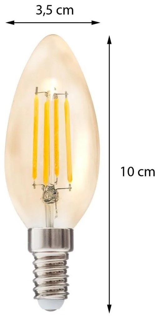 LED žárovka Flame Straight 2W E14 teplá bílá