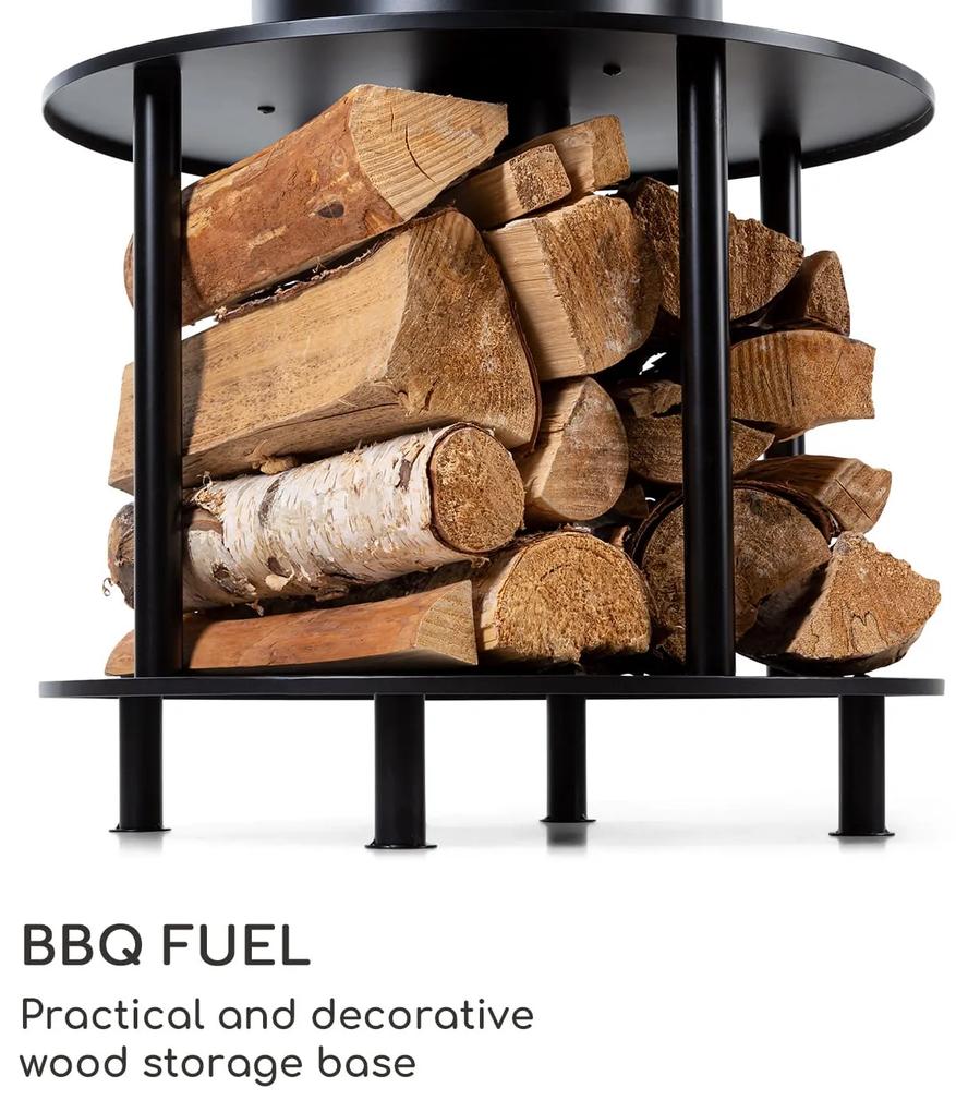 Wood Stock, ohniště 2 v 1, BBQ gril, ø56cm, ušlechtilá ocel, černé