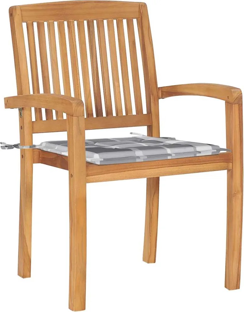 Stohovatelné zahradní židle s poduškami 4 ks masivní teak 3073224