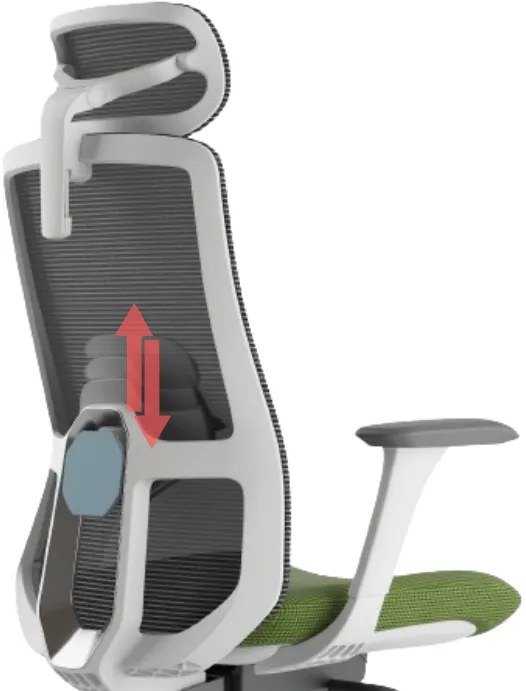 MERCURY Ergonomická kancelářská židle TIANA - šedá síťovina / zelená látka