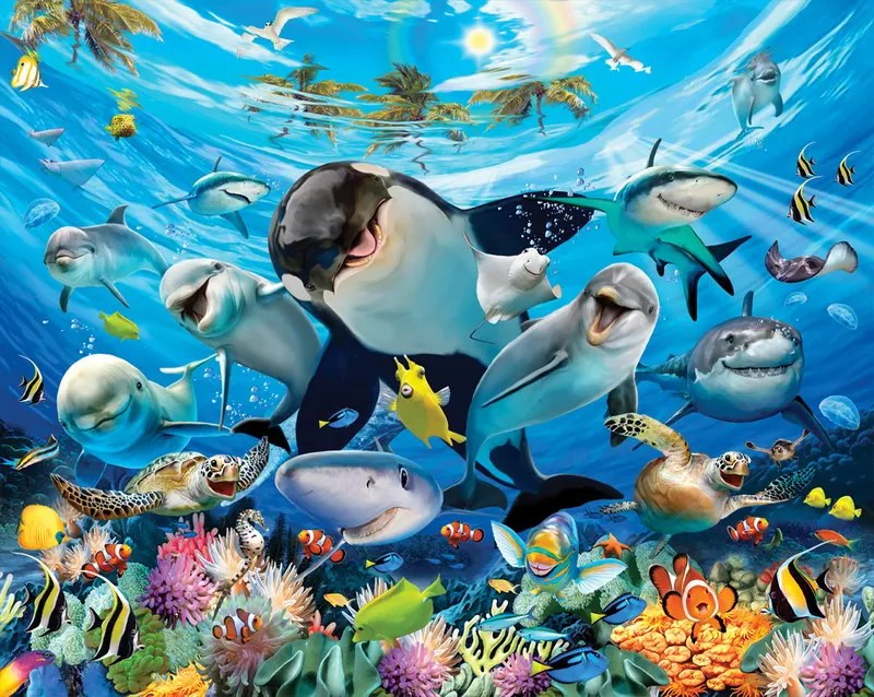 3D tapeta pro děti Walltastic - Sea Adventure 305 x 244 cm