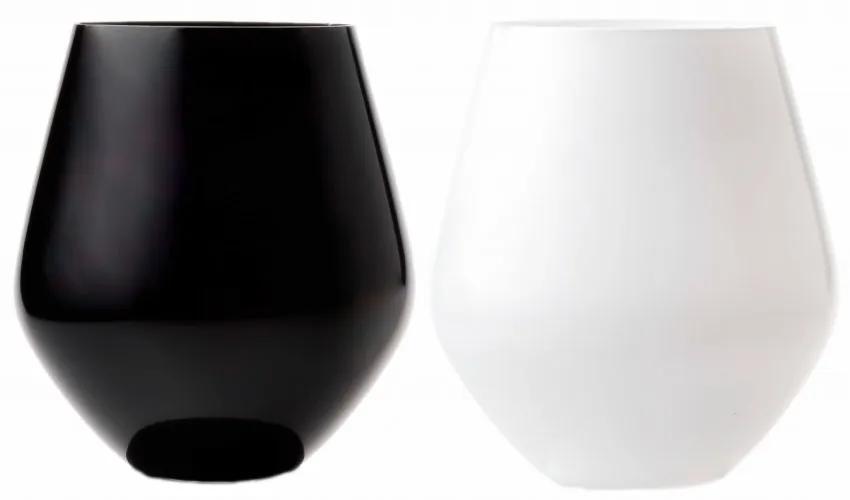 Set sklenic, Black and White, Lesklé, Royal Crystal, 500 ml, 2 ks