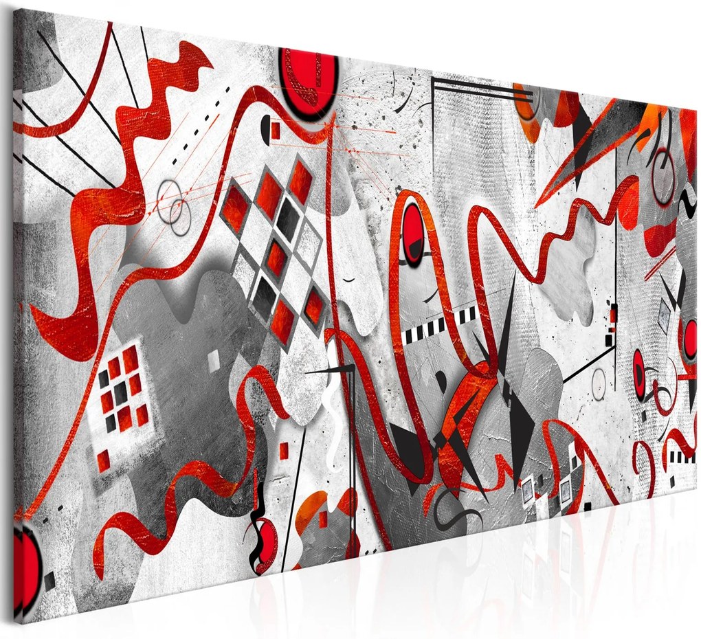 Obraz - Red Ribbons (1 Part) Wide 100x45