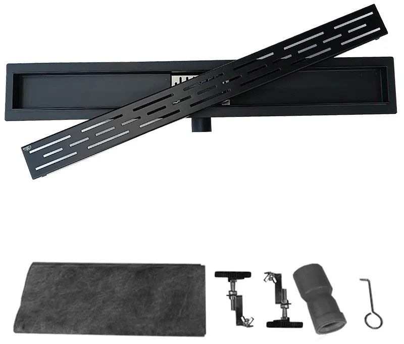 BPS-koupelny Sprchový odtokový žlab DL01 CLASSIC G2 HYD-2686 70 cm, černá