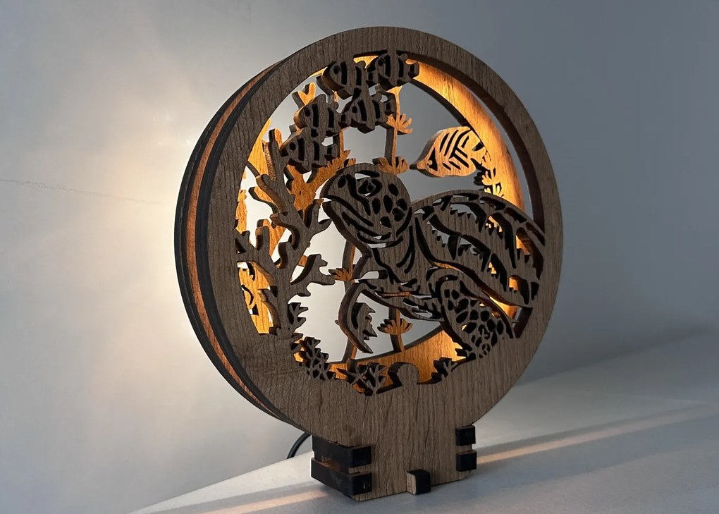 Li-Go "Želva" lampa 20x22 cm provedení povrchu: ořech